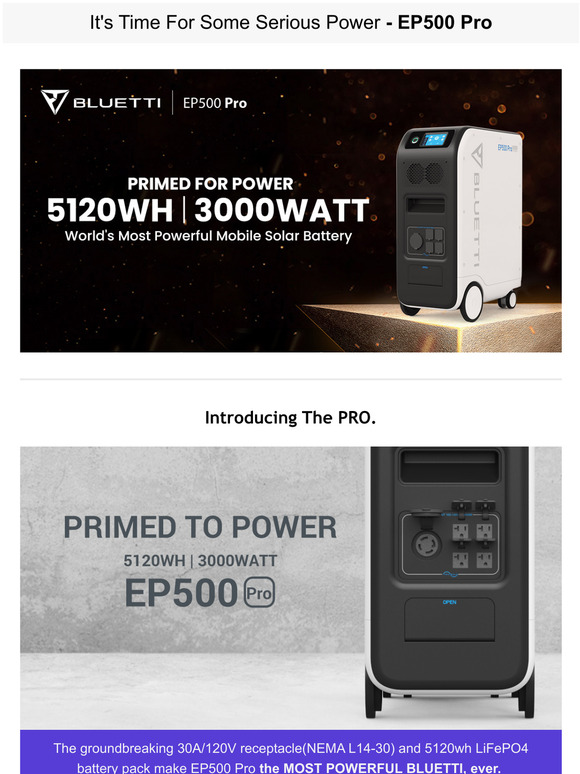 BLUETTI INC: 3kW BLUETTI EP500 Pro, All Details Unveiled. | Milled