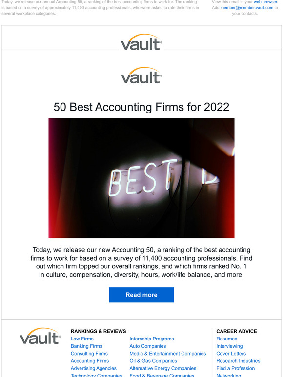 Vault: 50 Best Accounting Firms for 2022 | Milled