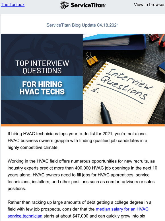 ServiceTitan: Best interview questions for HVAC techs | Milled