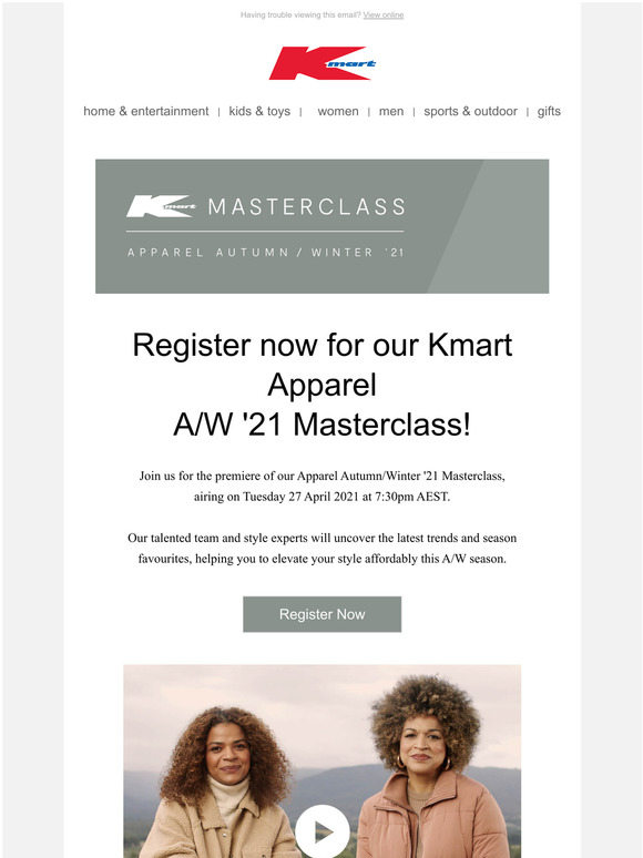 Kmart: Register now for our Kmart Apparel A|W '21 Masterclass! | Milled
