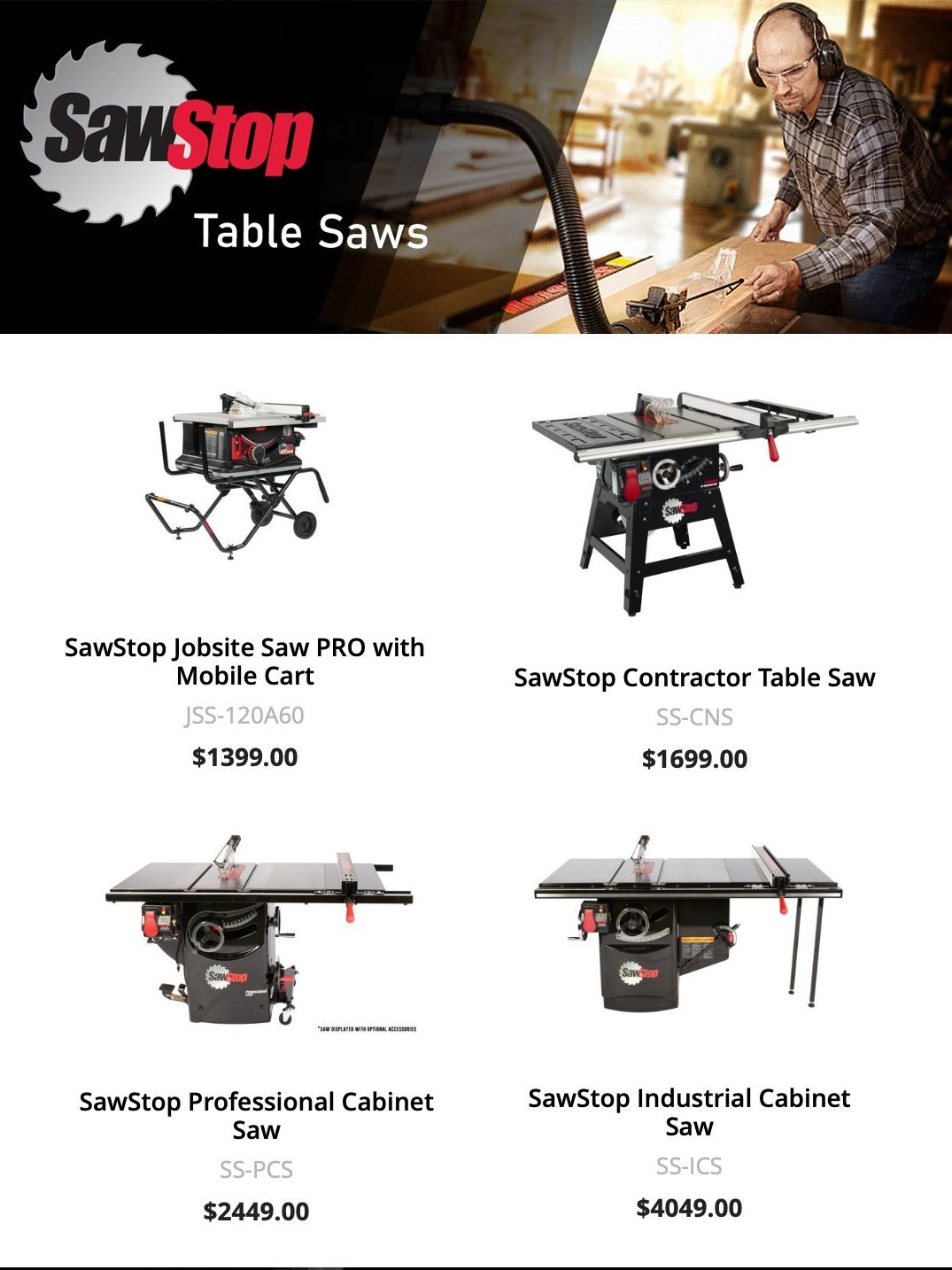 Tools Today: , check out the SawStop table saws and accessories on our ...
