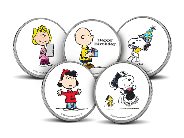 APMEX: NEW Peanuts Gold, Silver & Colorized Silver rounds are now ...