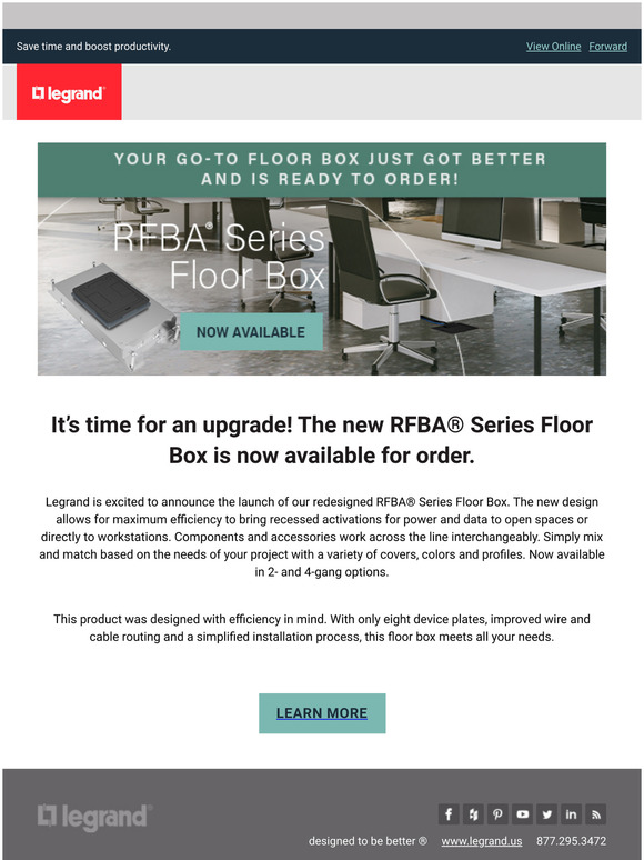 Legrand: RFBA Series Floor Boxavailable now! | Milled
