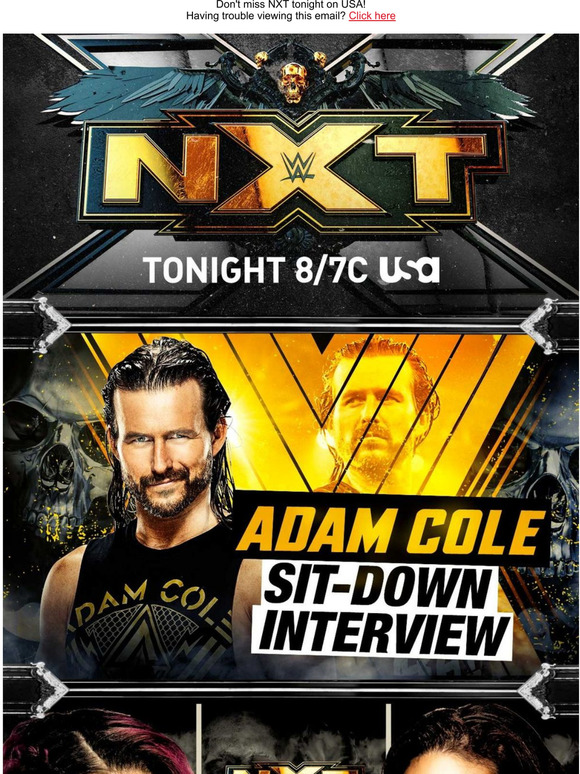 WWE Shop: Adam Cole speaks out in an exclusive interview tonight on NXT ...