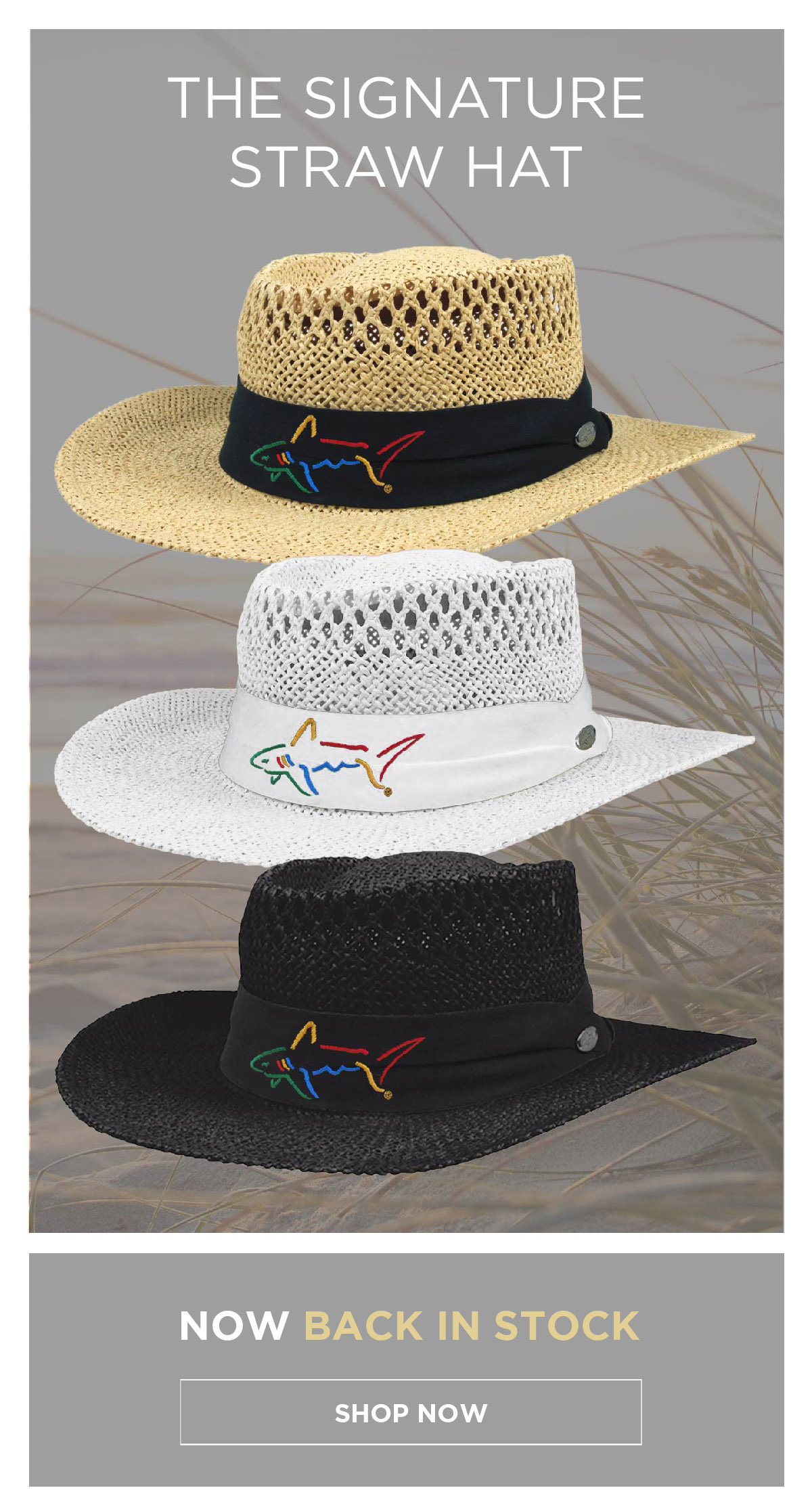 Greg Norman Collection: Signature Straw Hat: Now back in stock | Milled