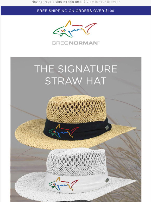 Greg Norman Collection: Signature Straw Hat: Now back in stock | Milled