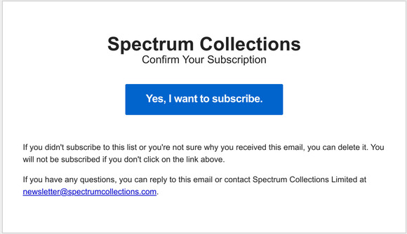 Spectrum Collections: Confirm Your Subscription | Milled