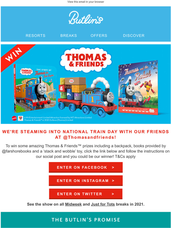 Butlins: Thomas & Friends prizes to be won! | Milled