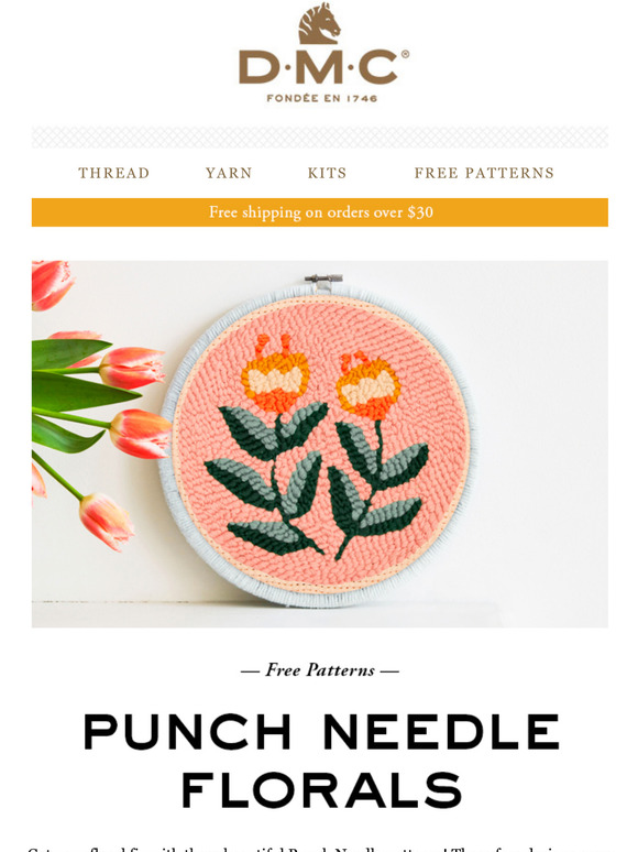 DMC: Free Patterns: Punch Needle Florals | Milled