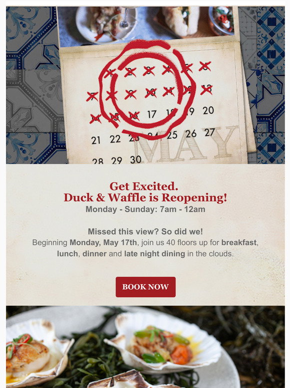 Duck and Waffle: The final countdown, Duck & Waffle is back May 17th ...