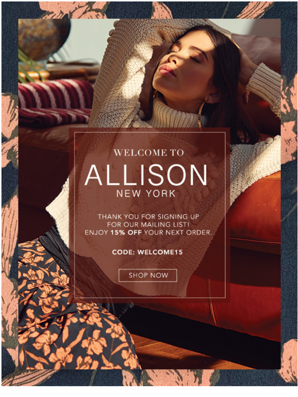 Allison: Welcome to the world of ALLISON! Your Promo code is inside ...