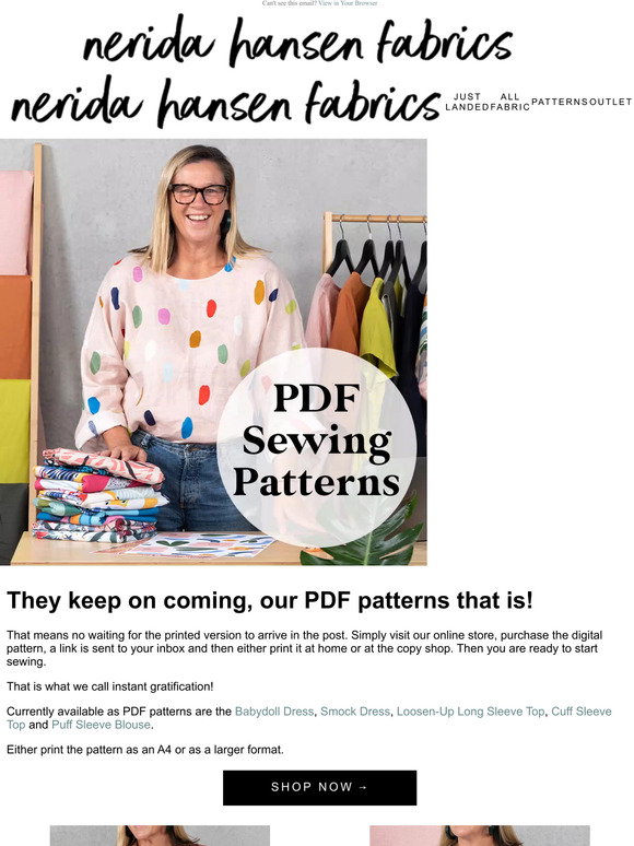 Nerida Hansen Fabrics: More PDF Sewing Patterns for you! | Milled