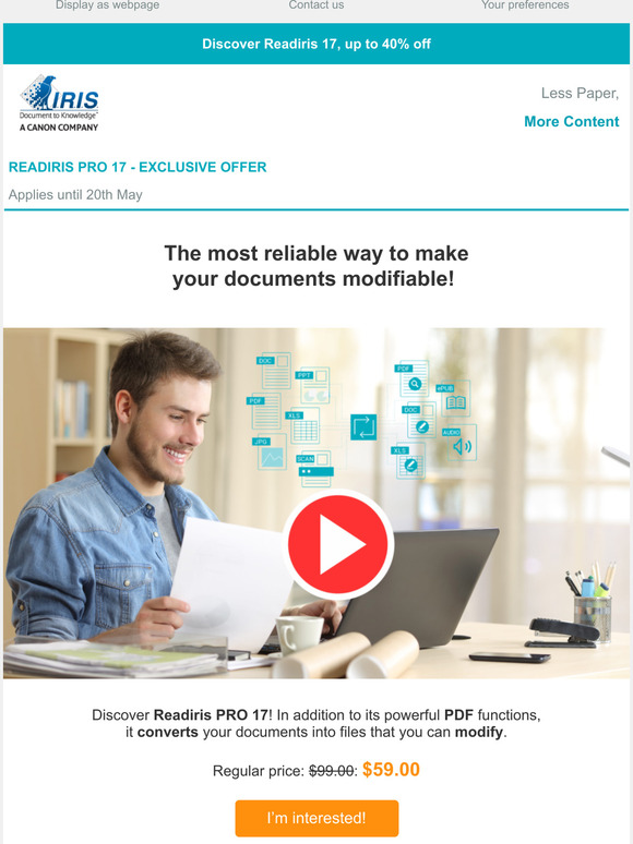 IRIS: Readiris 17: the most reliable way to convert your documents to editable format! | Milled