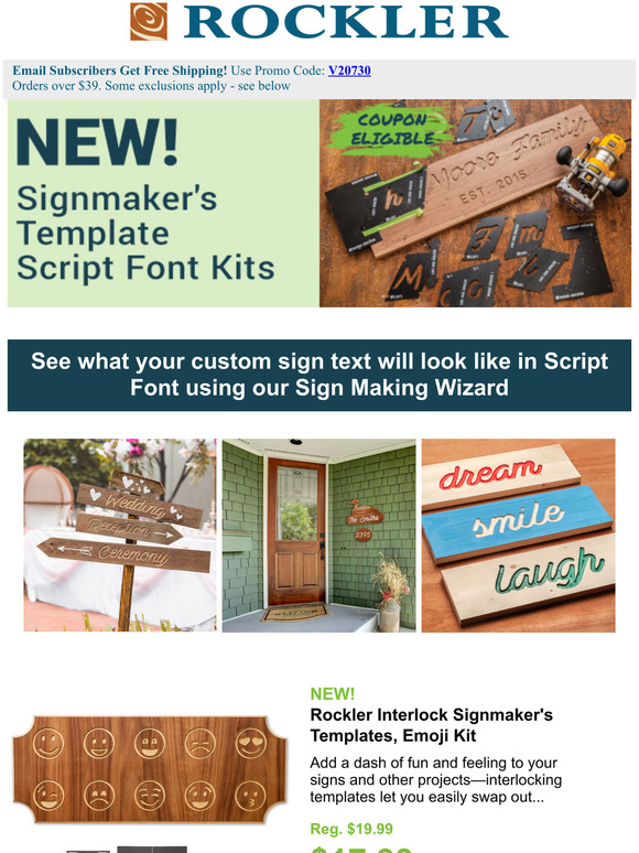 Rockler Woodworking and Hardware: Cool NEW Product! Script Font ...