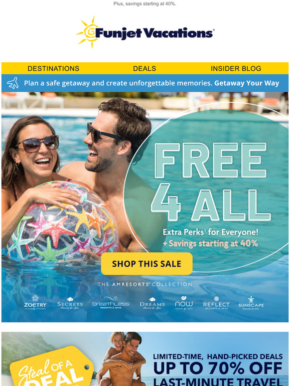 Funjet Vacations: Everyone gets extra perks at AMResorts. | Milled