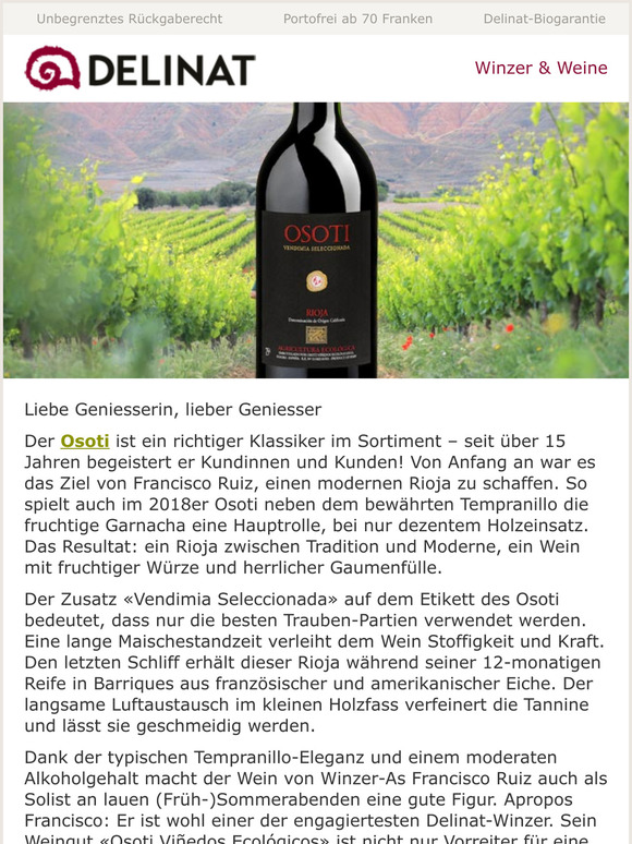 Delinat: Rioja Osoti: Klassiker zwischen Tradition und Moderne | Milled