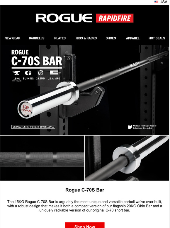 Rogue Fitness: Just Launched: Rogue C-70S Bar, Reebok Nano X1 & More ...