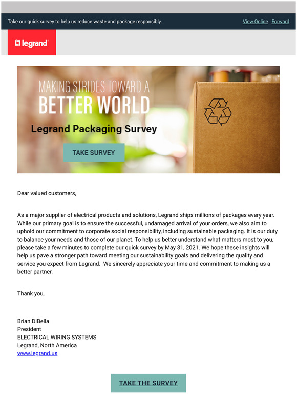 Legrand: Share your thoughts for Legrands sustainable packaging. | Milled