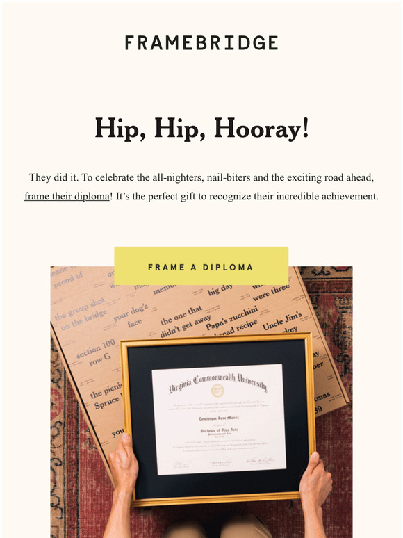 Framebridge: Frame their diploma | Milled