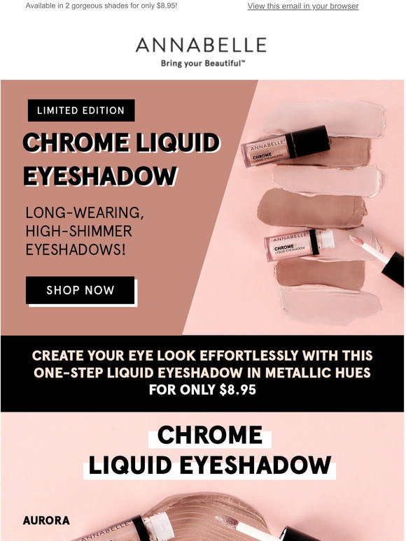 Annabelle Cosmetics: Meet our new Chrome Liquid Eyeshadows! | Milled