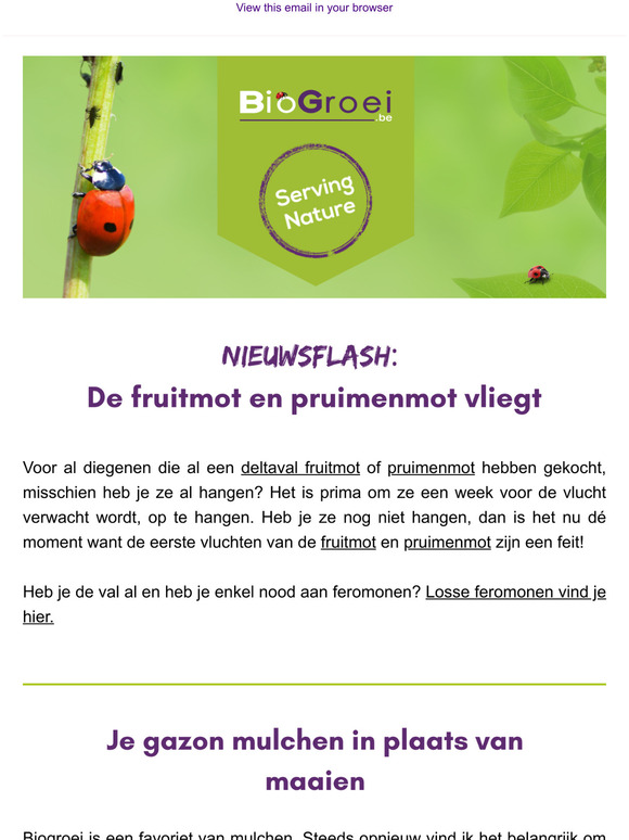 Biogroei: Nieuwsflash: De fruitmot en pruimenmot vliegt | Milled