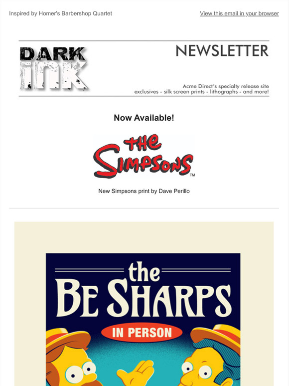 Dark Ink: SIMPSONS The Be Sharps by Dave Perillo Available Now! | Milled