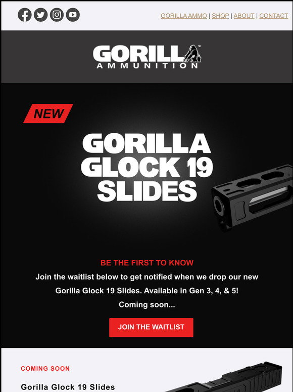 Gorilla Ammunition: Gorilla Glock 19 Slides Are Coming in Hot! | Milled