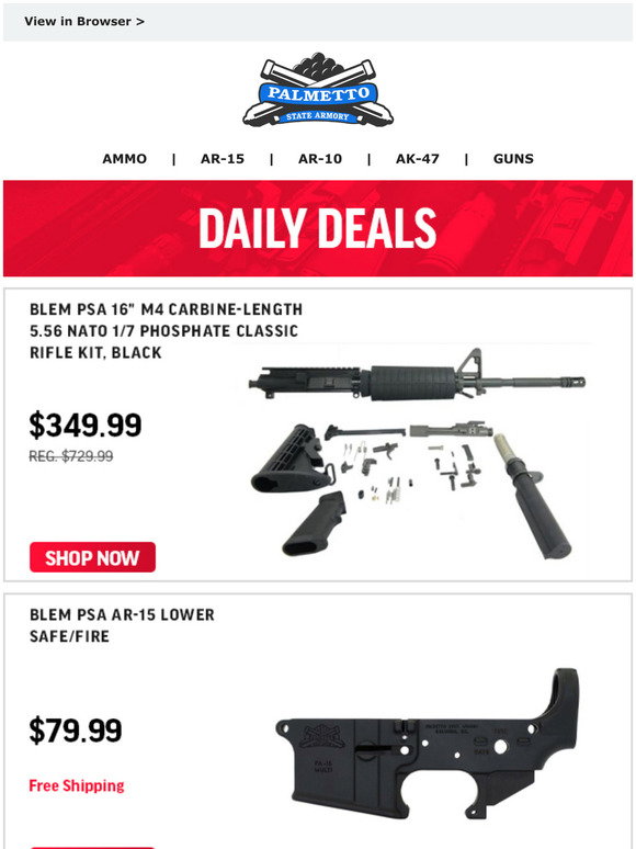 Palmetto State Armory: Low Inventory! PSA BLEM 16" M4 5.56 Phosphate ...