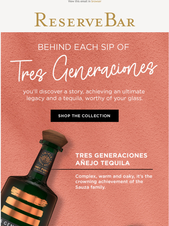ReserveBar: Triple Distilled Tequila, Explore Tres Generaciones | Milled