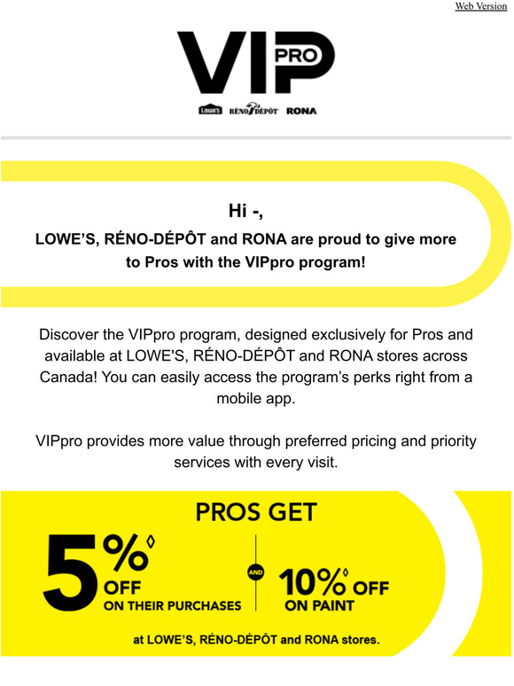 Réno-Dépôt: Have you heard about the VIPpro program? | Milled