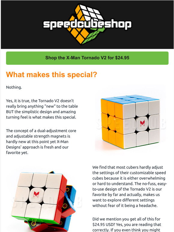 SpeedCubeShop: XMD Tornado V2 is here! Our favorite speed cube! | Milled