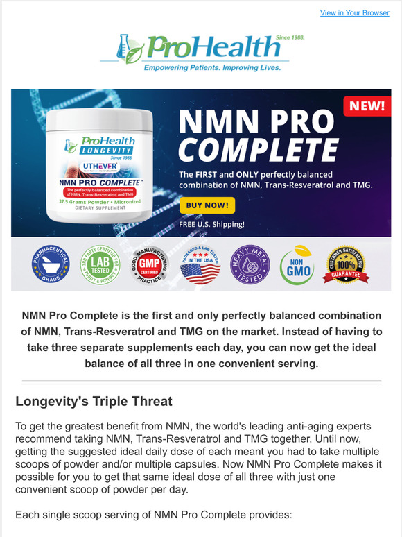 ProHealth: Introducing NMN Pro Complete | Milled