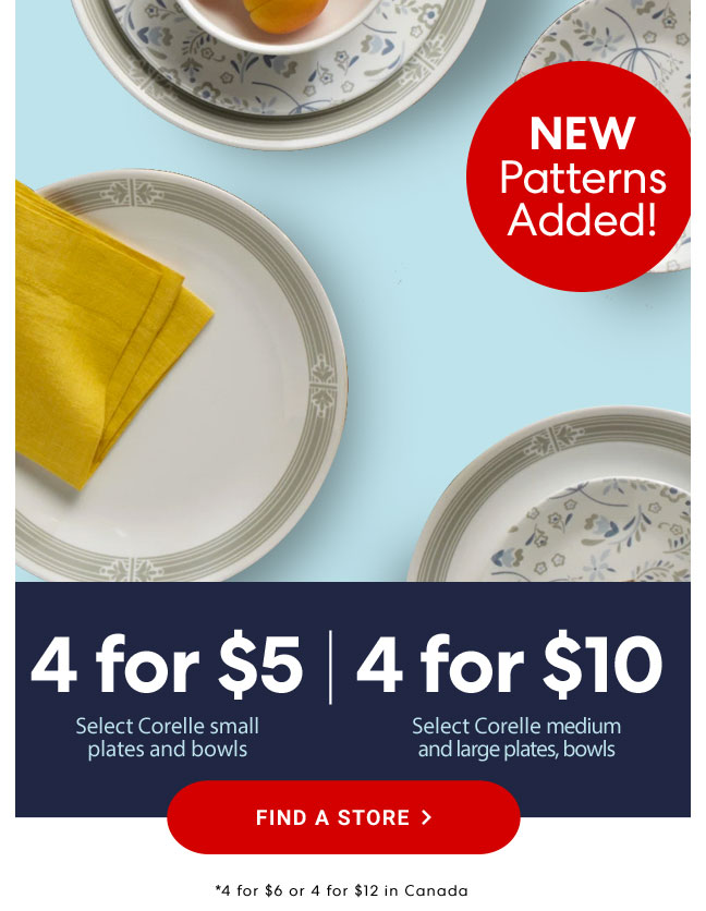 Corningware Corelle & More: 4 for $10 | New Patterns Added | Milled