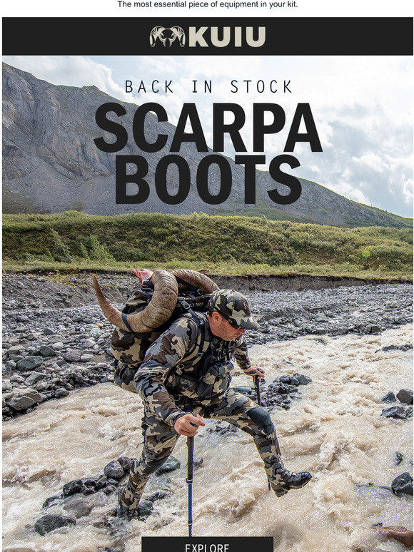 KUIU: Restock Alert: Scarpa Boots | Milled