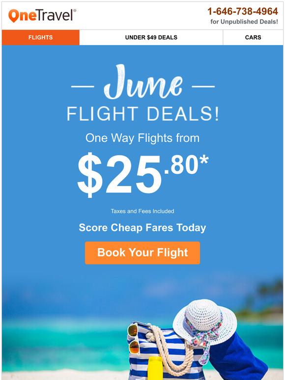 OneTravel: June Flight Deals! | Fly from $25.80 | Milled
