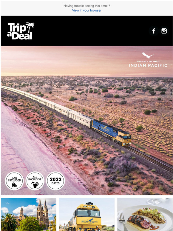 TripADeal: Indian Pacific Rail Journey | Indulge With All-Inclusive ...