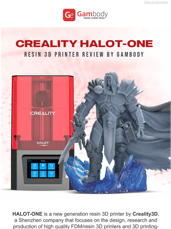 Gambody: Unbox Crealitys new Halot-One Resin 3D Printer with Gambody ...