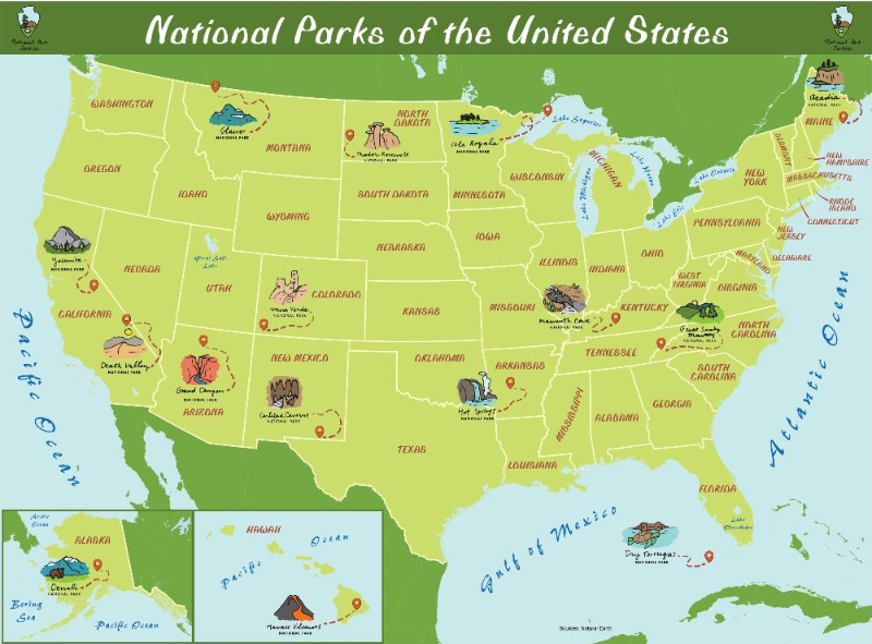Maps: Free map of U.S. National Parks! | Milled