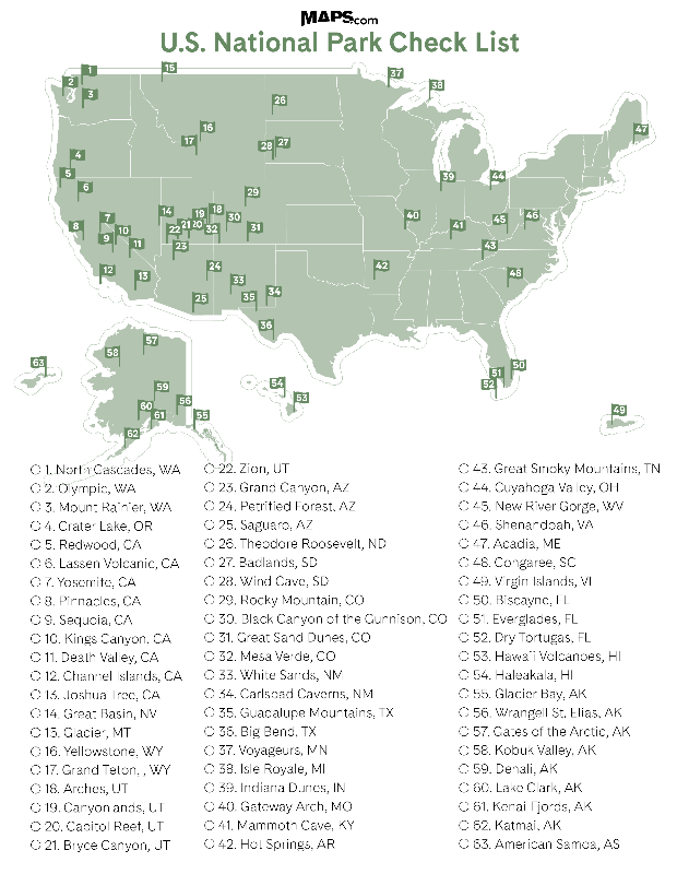 Maps: Free map of U.S. National Parks! | Milled