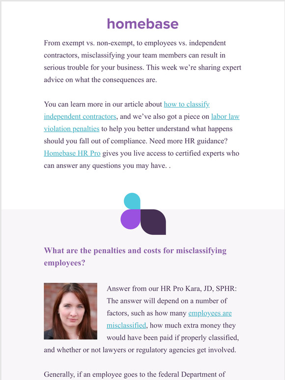 Homebase: HR Q&A: What happens if I misclassify employees? | Milled