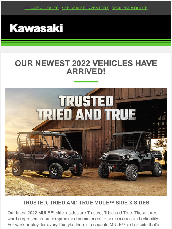 Kawasaki: Premium side x sides, new MX bikes latest 2022 models! | Milled