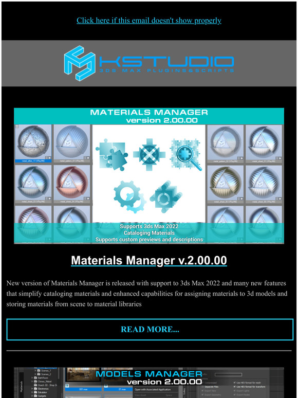 Kstudio: New versions of Models and Materials Manager, FilePathFinder, and Batch Render&Relink ...