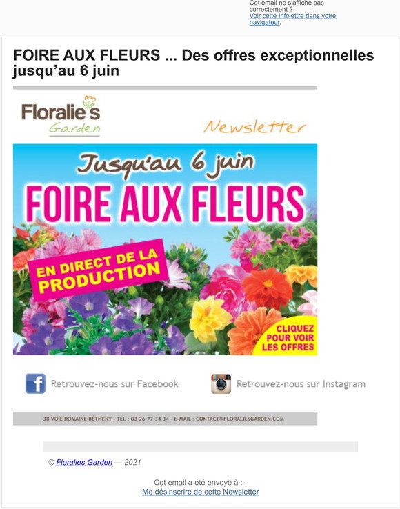 Floralies Garden: FOIRE AUX FLEURS ... Des offres exceptionnelles jusqu ...