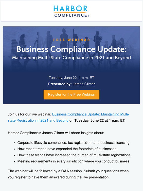 Harbor Compliance: Live Webinar: Maintaining Multi-State Compliance in ...