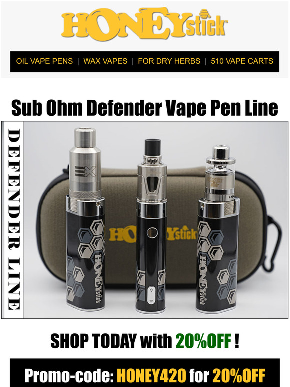 HoneyStick: Introducing:Sub-Ohm Defender Vape Pens | Milled