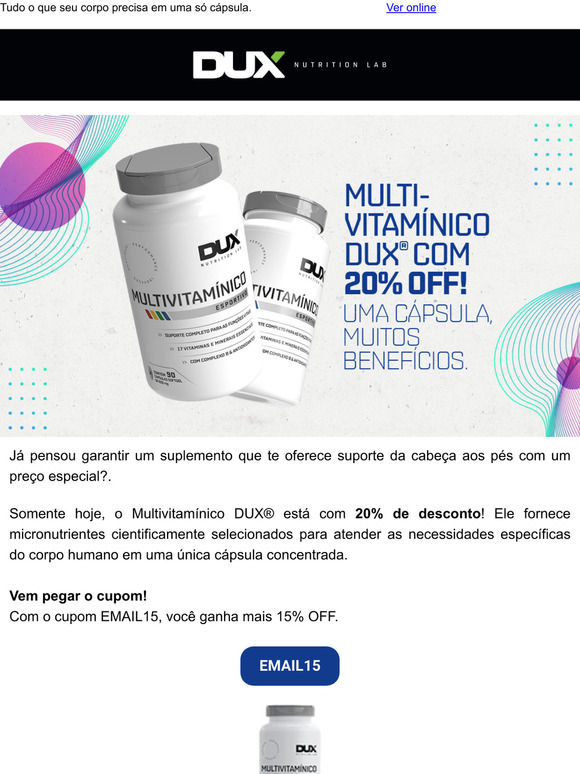 Dux Nutrition: Aproveite o desconto e garanta seu Multivitamnico DUX ...