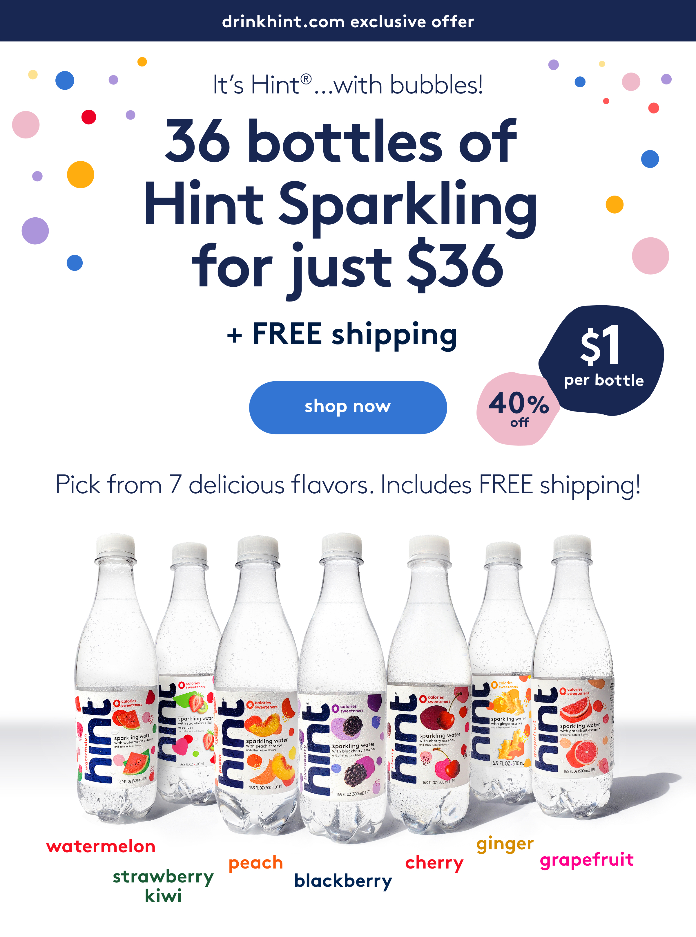 Hint Water: Get Hint Sparkling now! | Milled