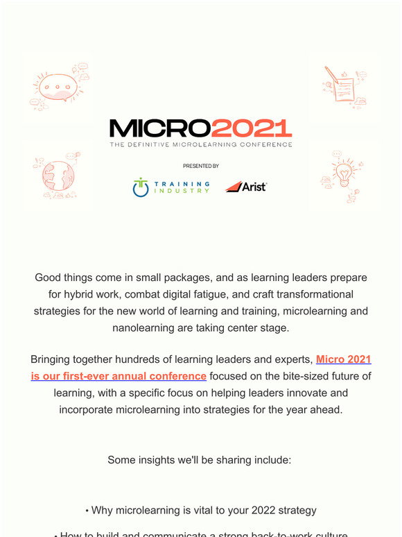 Arist: You're Invited to Micro 2021: The Definitive Microlearning ...