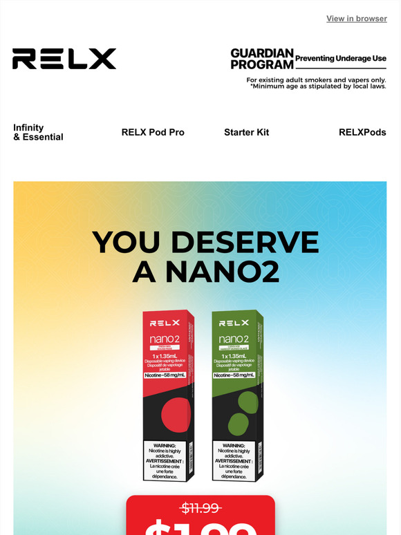 RELX Technology: Get RELX Nano2 for only $1.99 | Milled