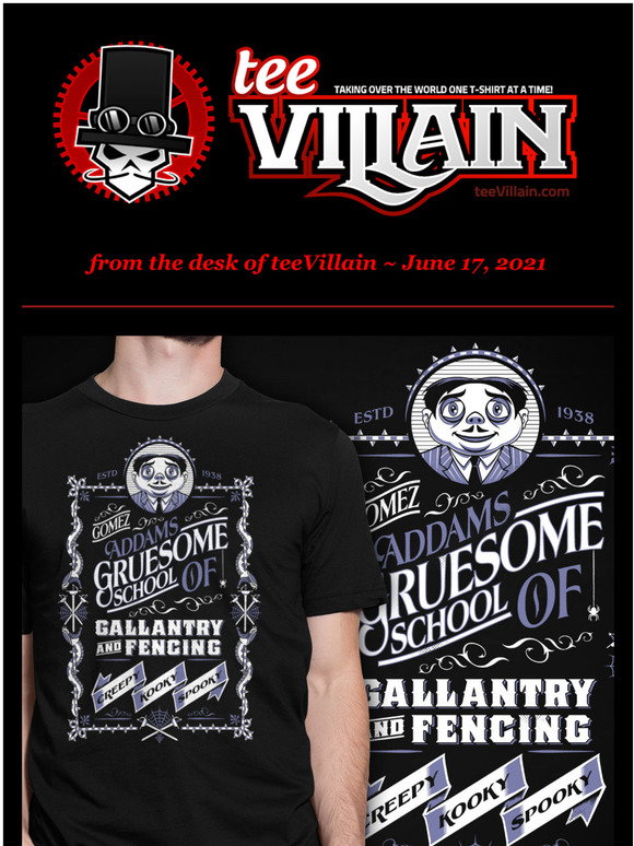 TeeVillain: Gomez Addams Gruesome School of Gallantry & Fencing | Milled